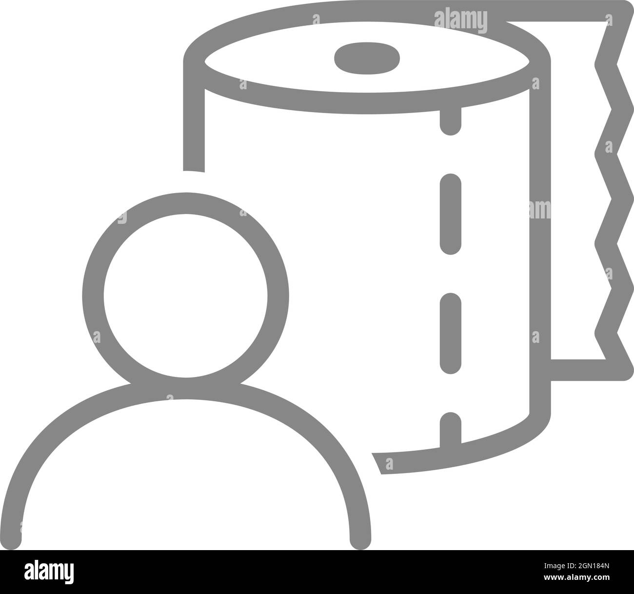 Paper towels and user line icon. Paper roll, napkins, wet wipes, wipes ...