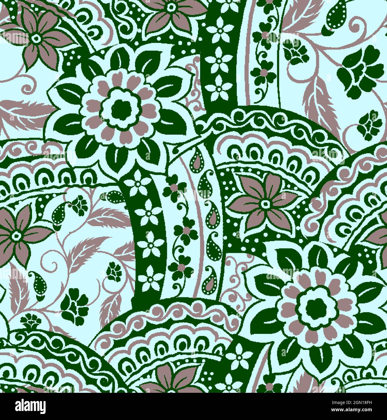 Vertical 2D illustration of an abstract floral pattern wallpaper Stock ...