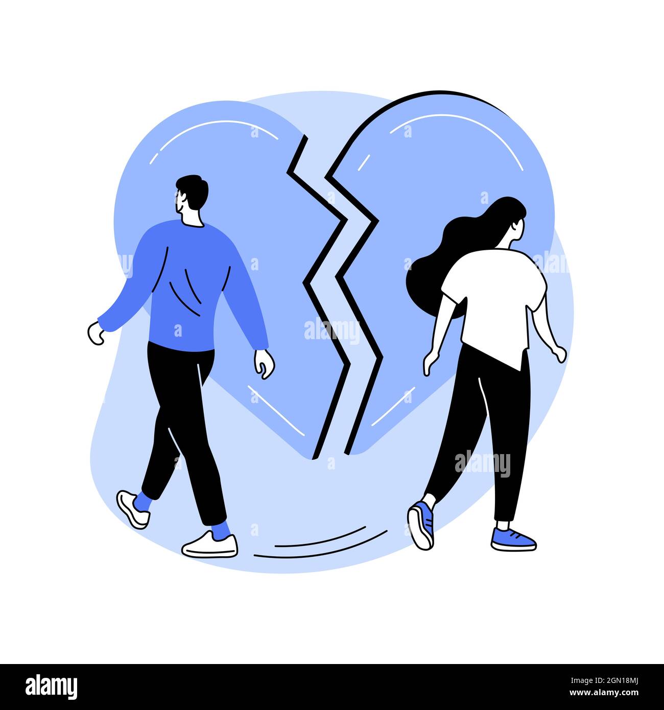 Separated person abstract concept vector illustration Stock Vector ...