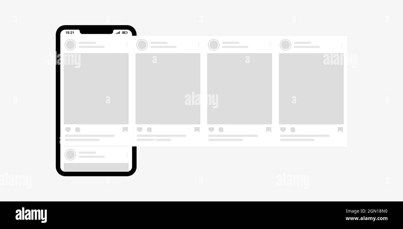 Smartphone With Interface Carousel Posts Carousel Interface Post Mockup Template Social
