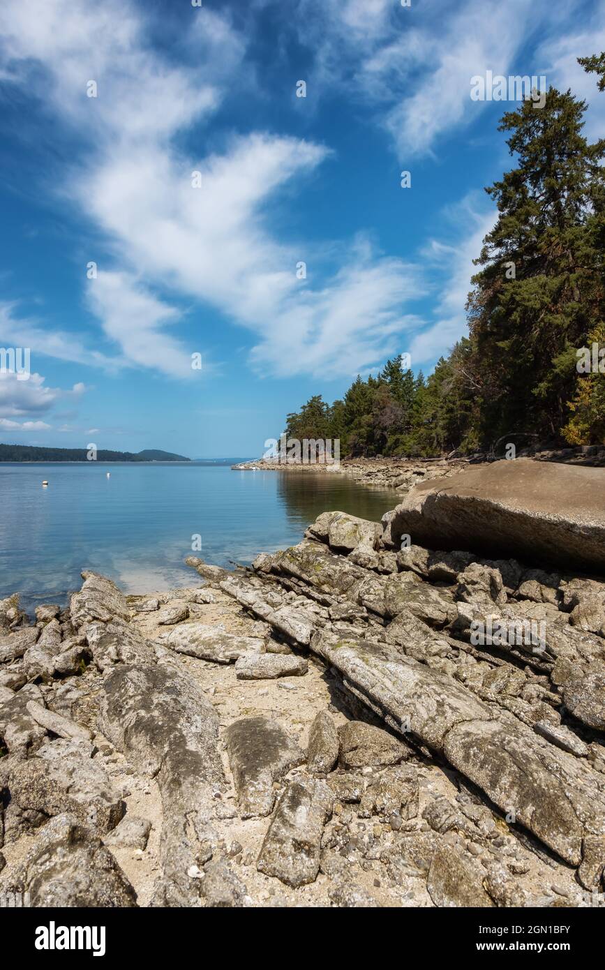 Rocky Shore with Canadian Nature Landscape on the Pacific Ocean West ...