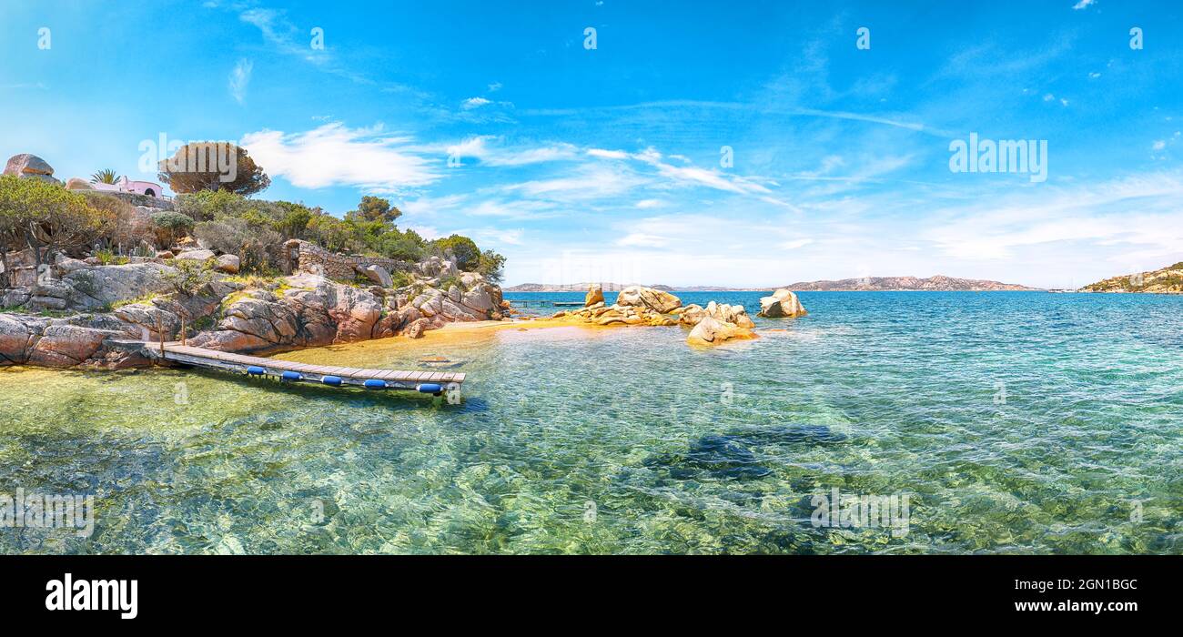 Astonishing view of beach on Porto Rafael resort. Picturesque seascape ...