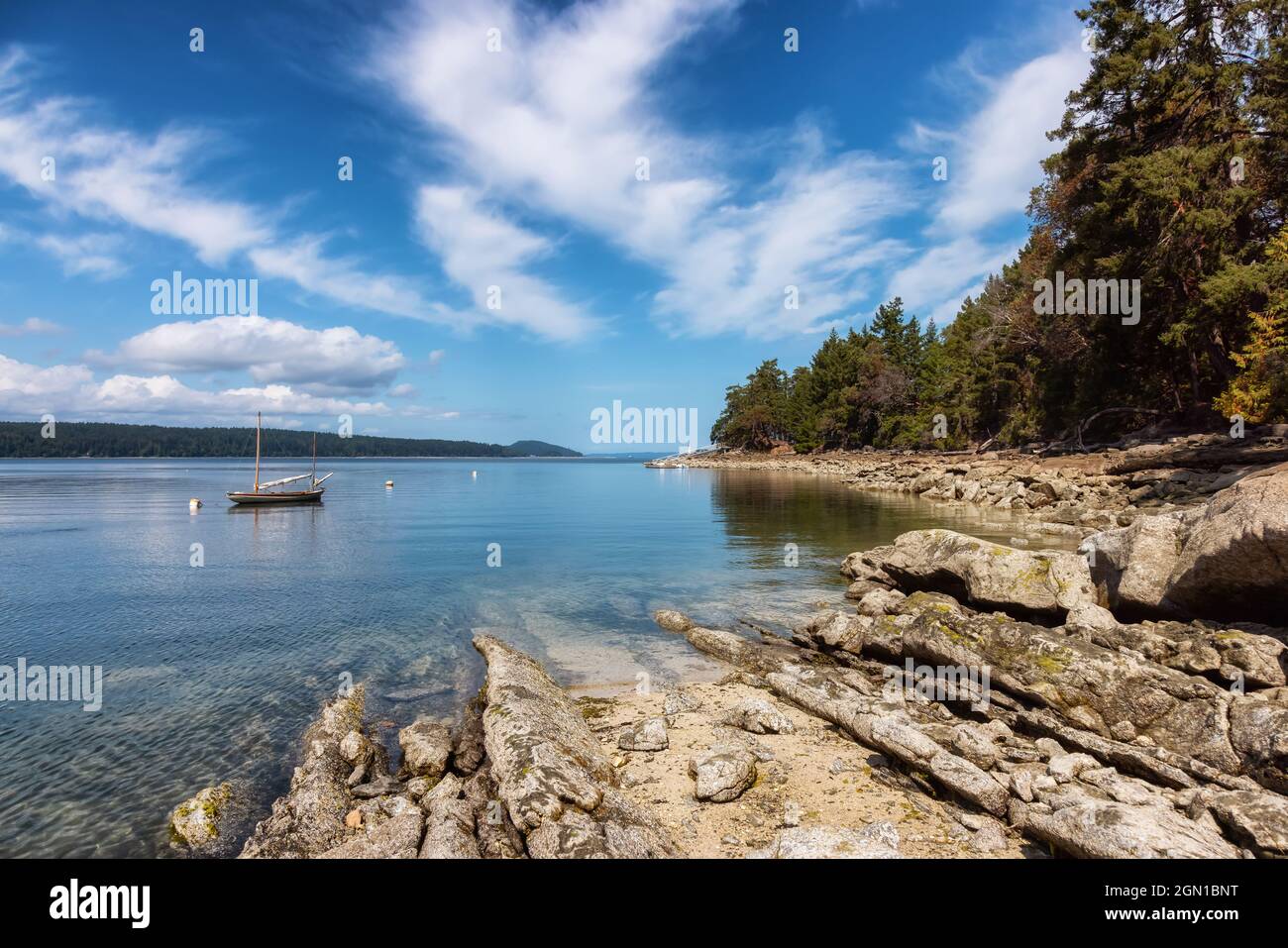 Rocky Shore with Canadian Nature Landscape on the Pacific Ocean West ...