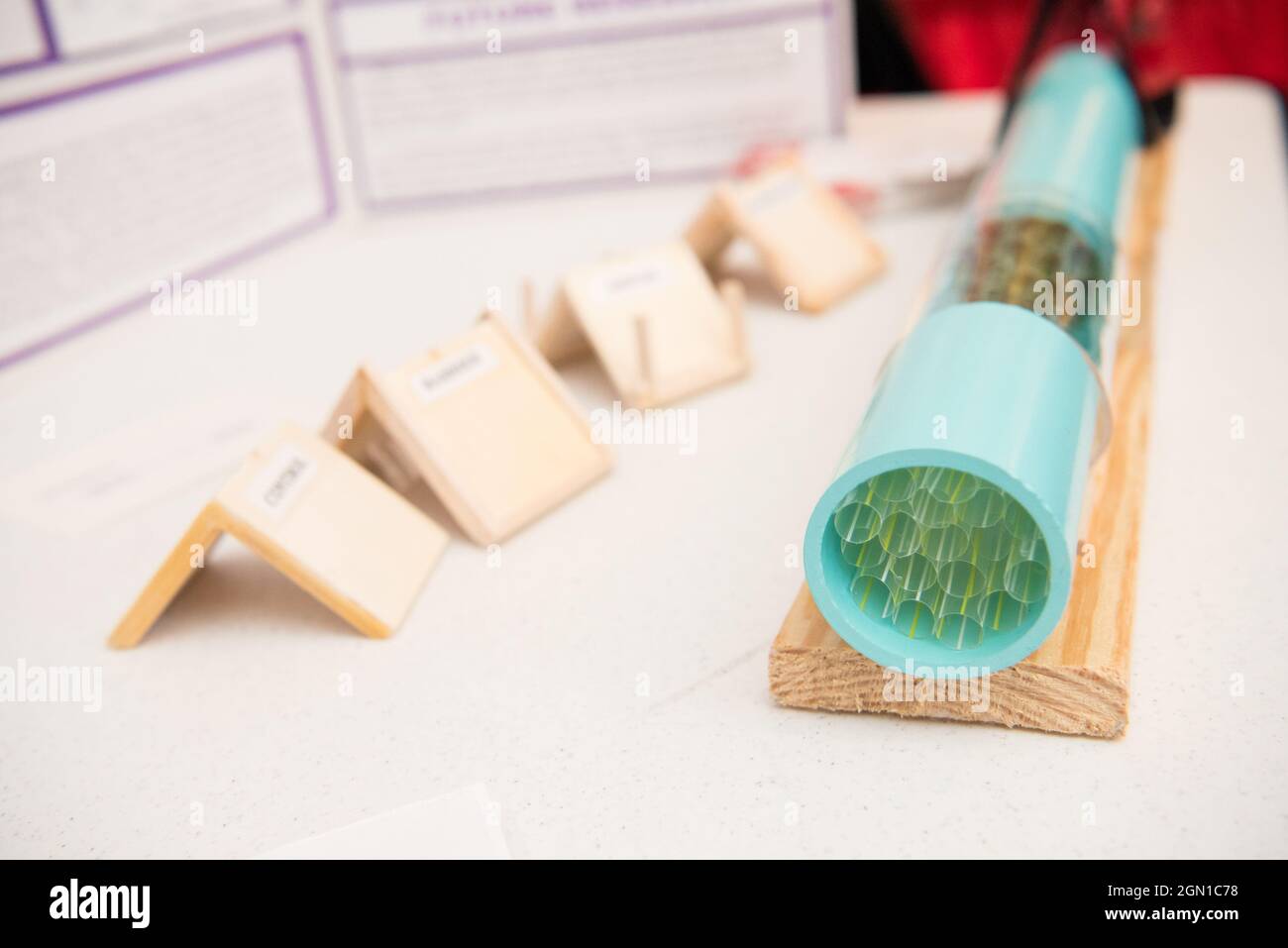 Test tubes blue liquid inside hi-res stock photography and images - Alamy