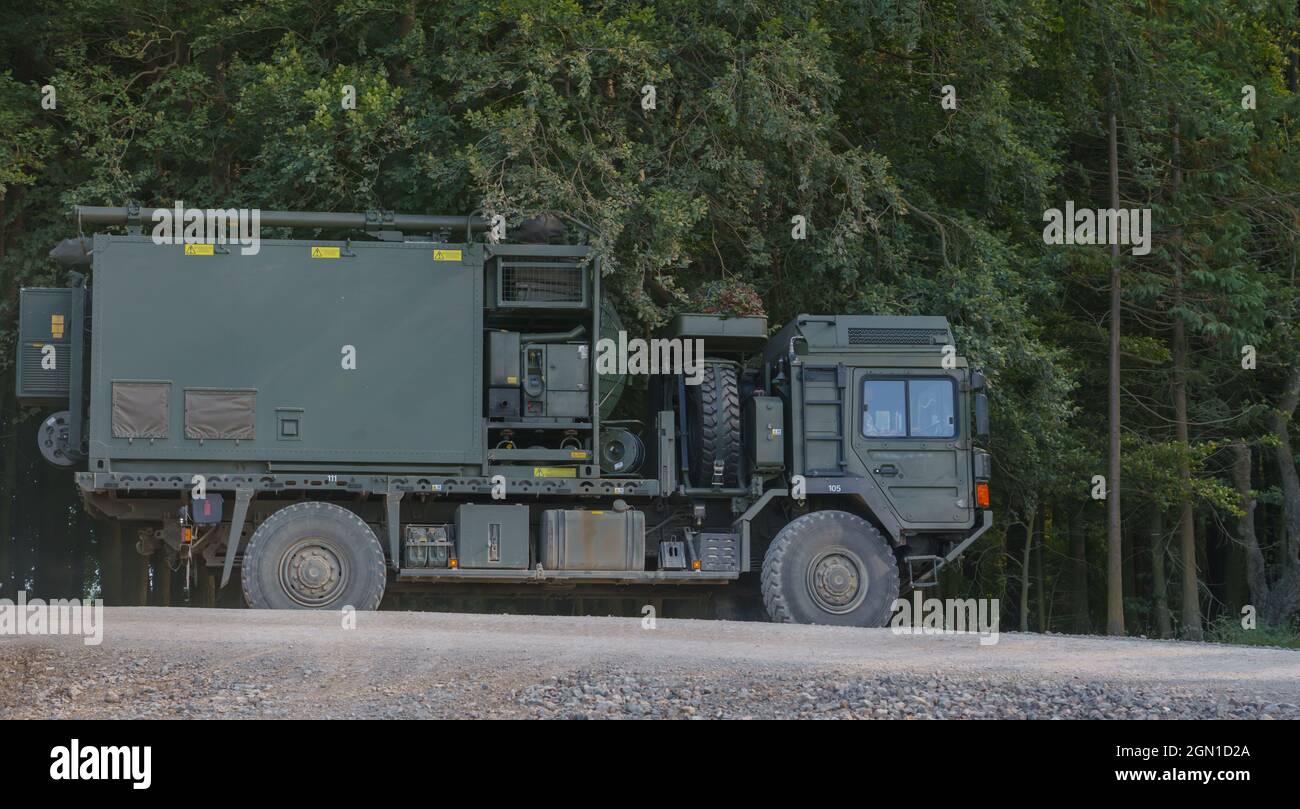 British army MAN HX60 SV 4x4 vehicle carrying a FALCON WASP mission ...