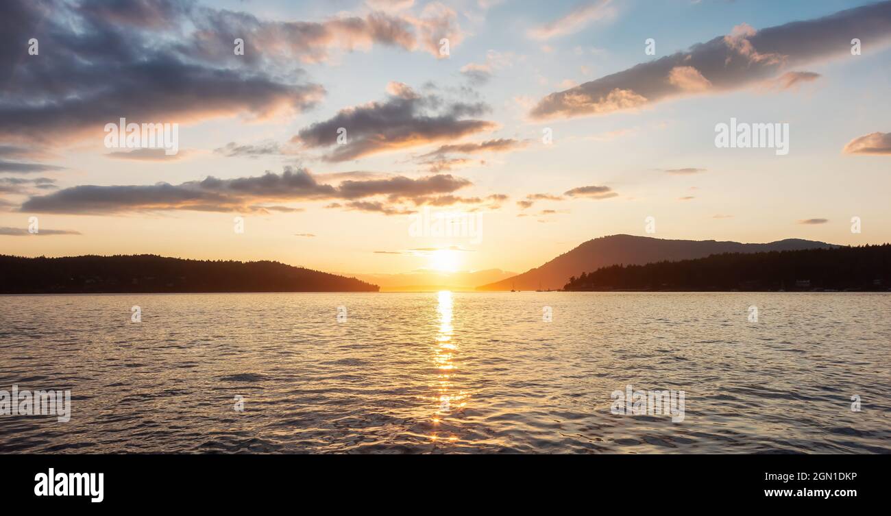 Canadian Nature Landscape View of the Gulf Islands on West Coast Stock ...
