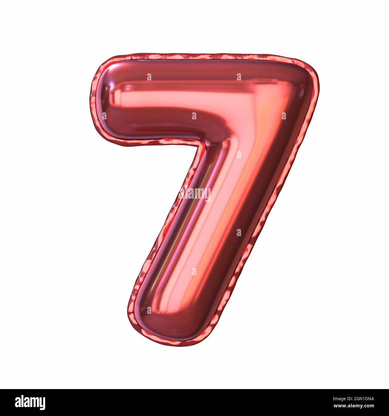 Red metallic balloon font Number 7 SEVEN 3D rendering illustration ...