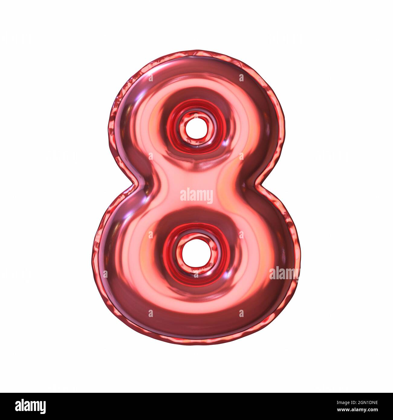 Red metallic balloon font Number 8 EIGHT 3D rendering illustration ...