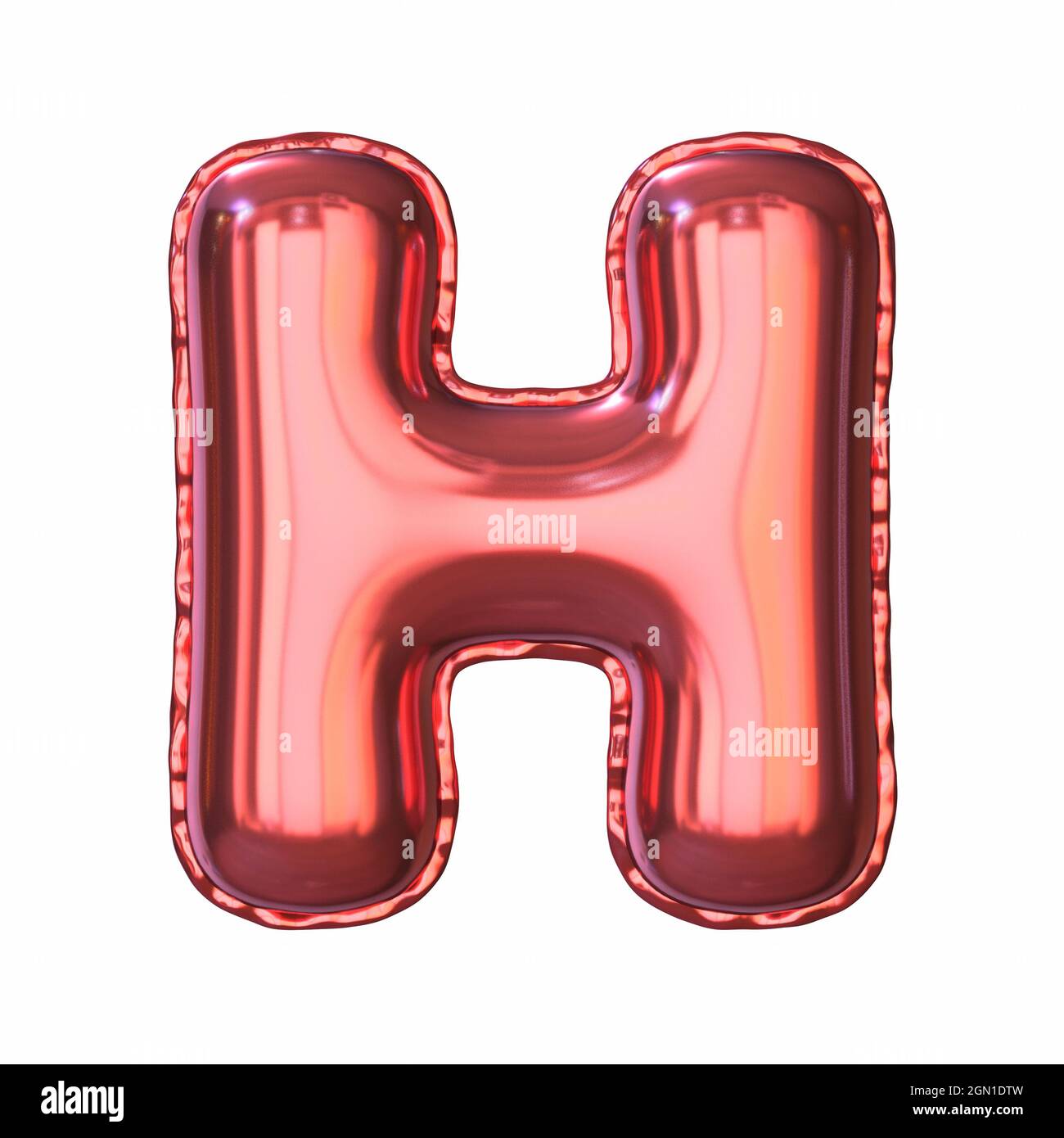 Red metallic balloon font Letter H 3D rendering illustration isolated ...