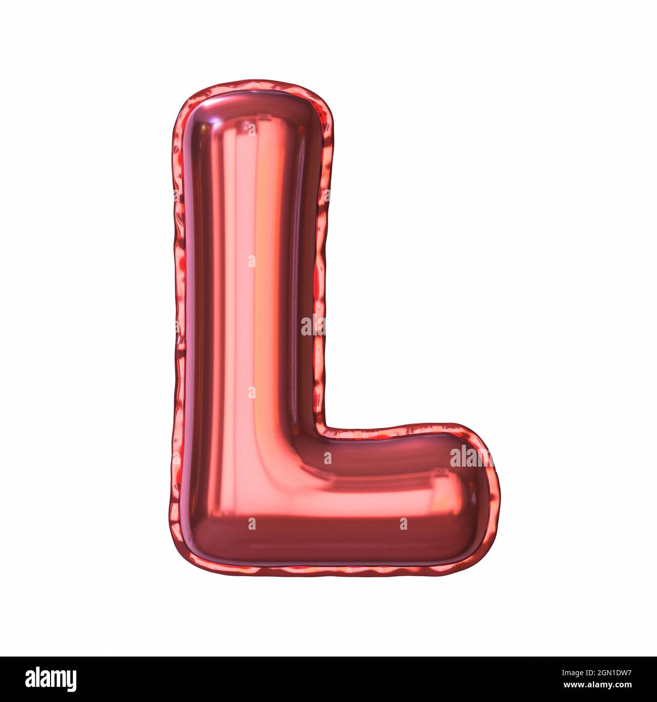 Red metallic balloon font Letter L 3D rendering illustration isolated ...
