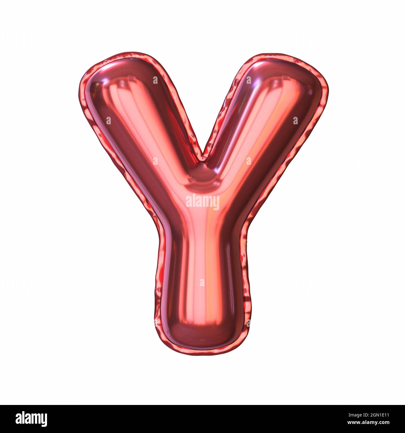 Red metallic balloon font Letter Y 3D rendering illustration isolated ...