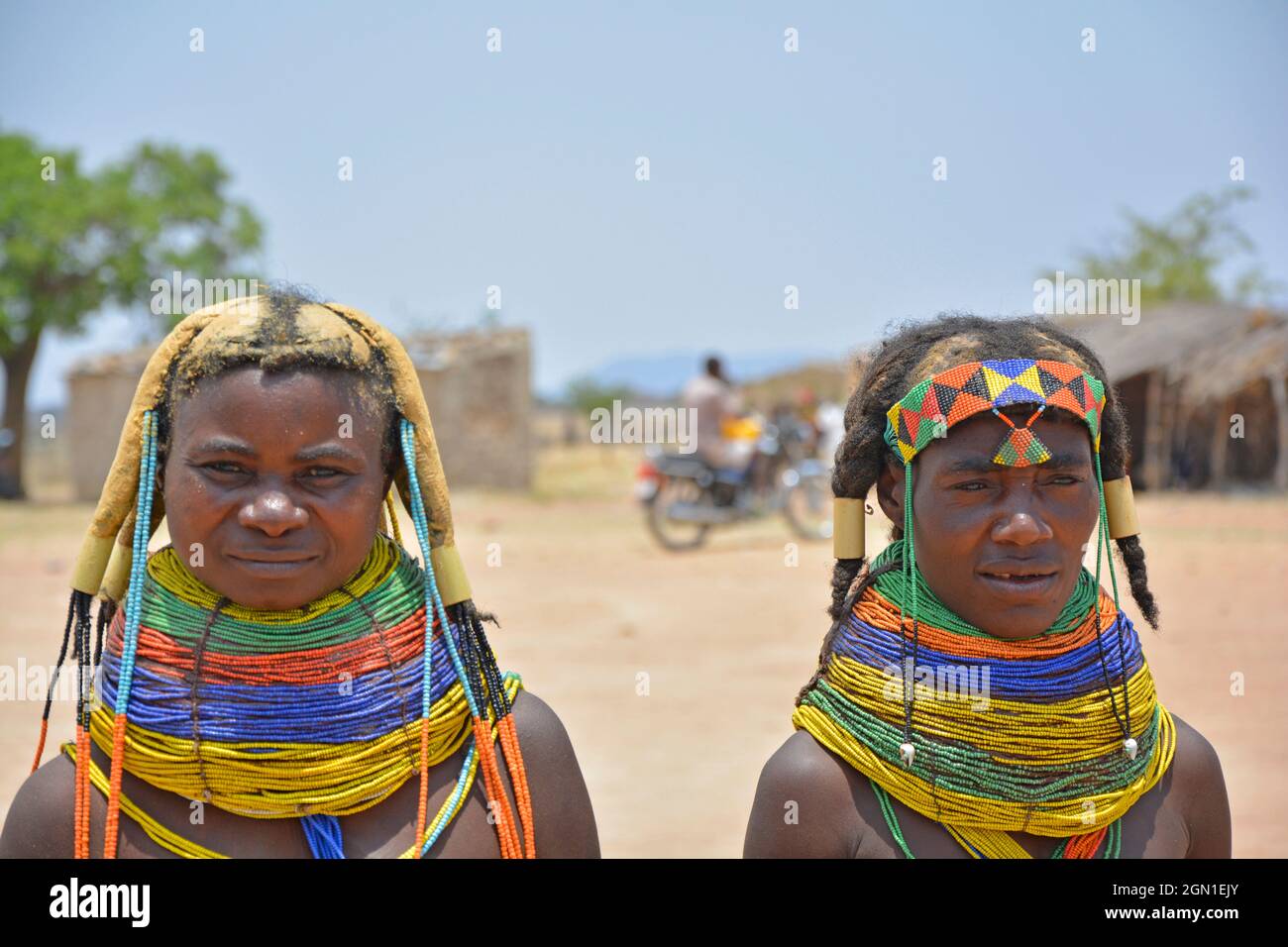 Angola; Huila Province; small village near Chibia; two Muhila women in ...