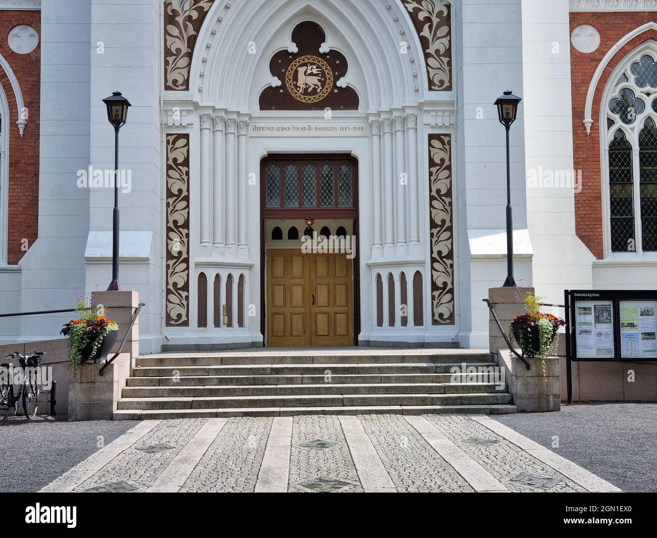 Entrance of Sofiakyrkan (Sofia church) in Jonkoping town, Sweden Stock ...
