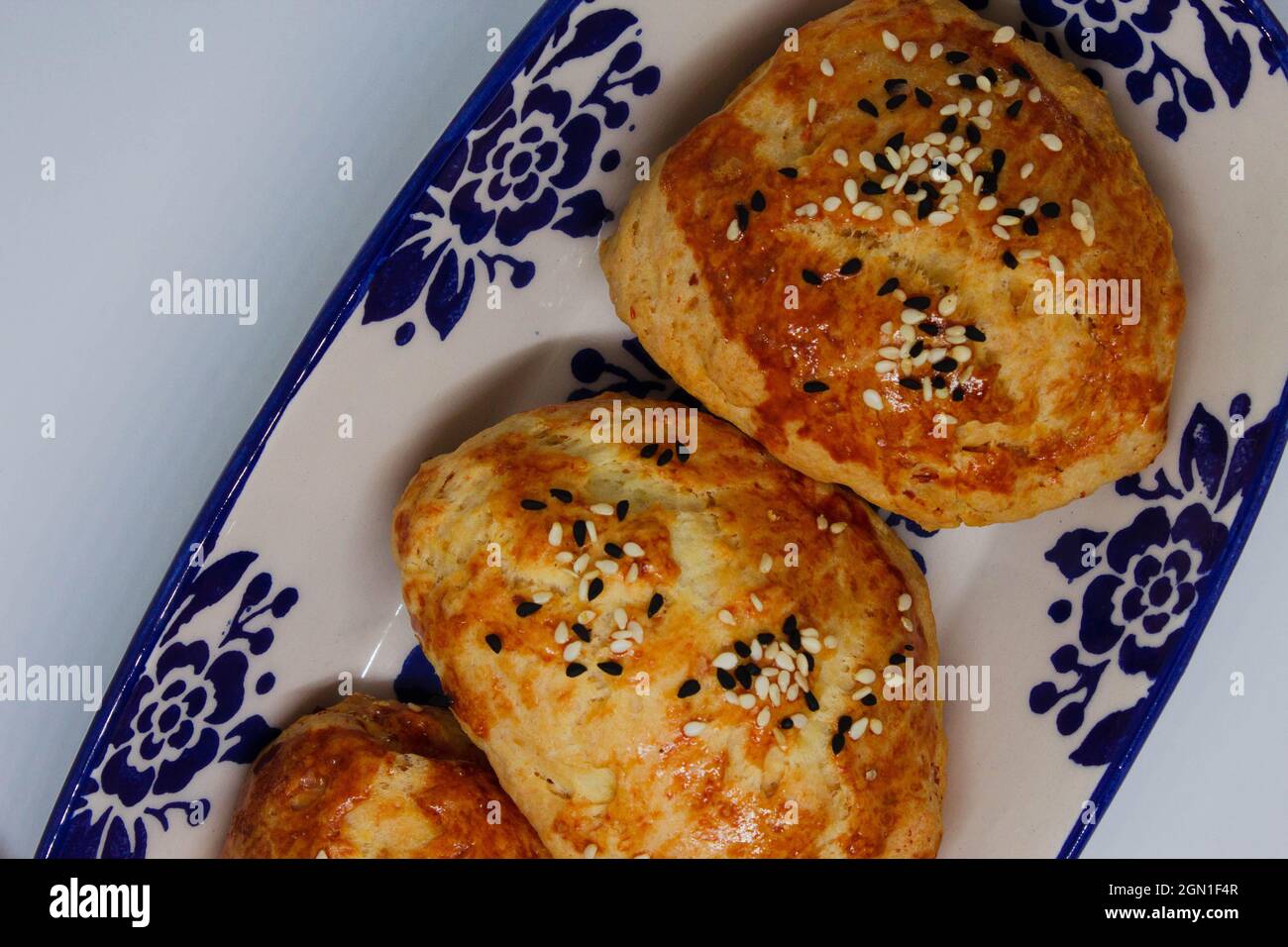 Turkish style pastry made by grandmother. Freshly baked pastry with ...