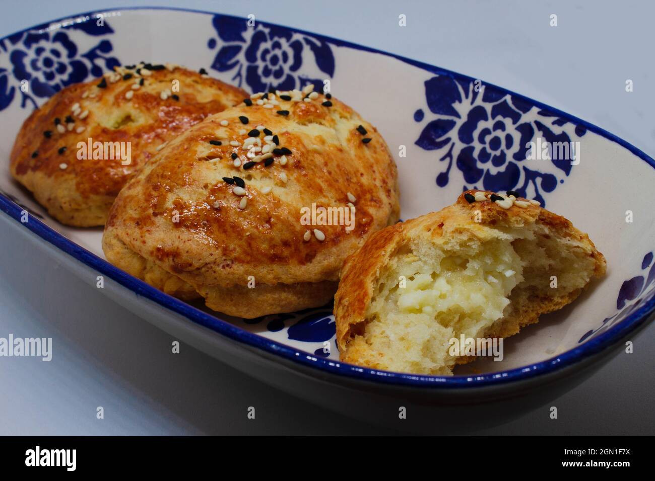 Turkish style pastry made by grandmother. Freshly baked pastry with ...