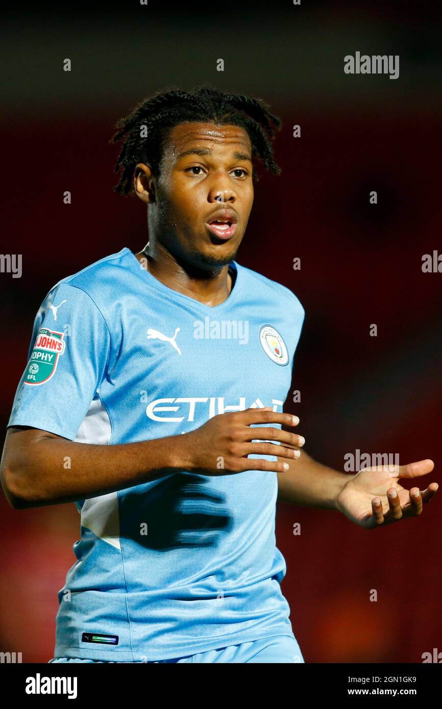 Doncaster, UK. 21st Sep, 2021. Micah Hamilton #92 of Manchester City ...