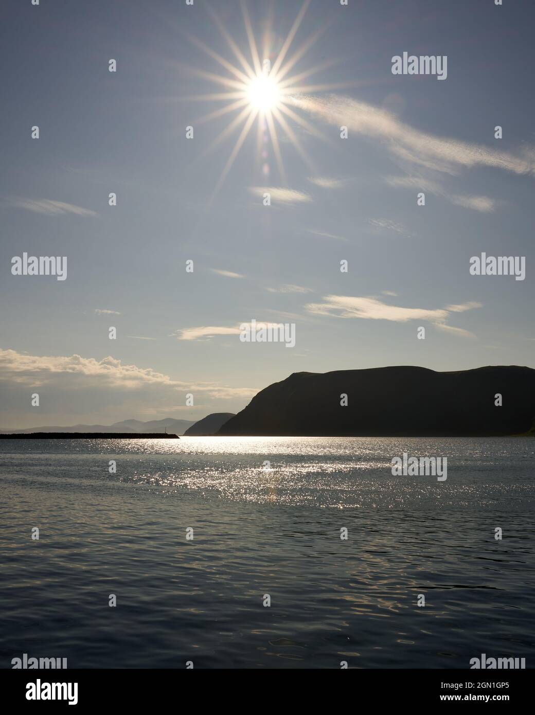 Beautiful shot of greenery-covered Nordkapp headland in Norway Stock ...