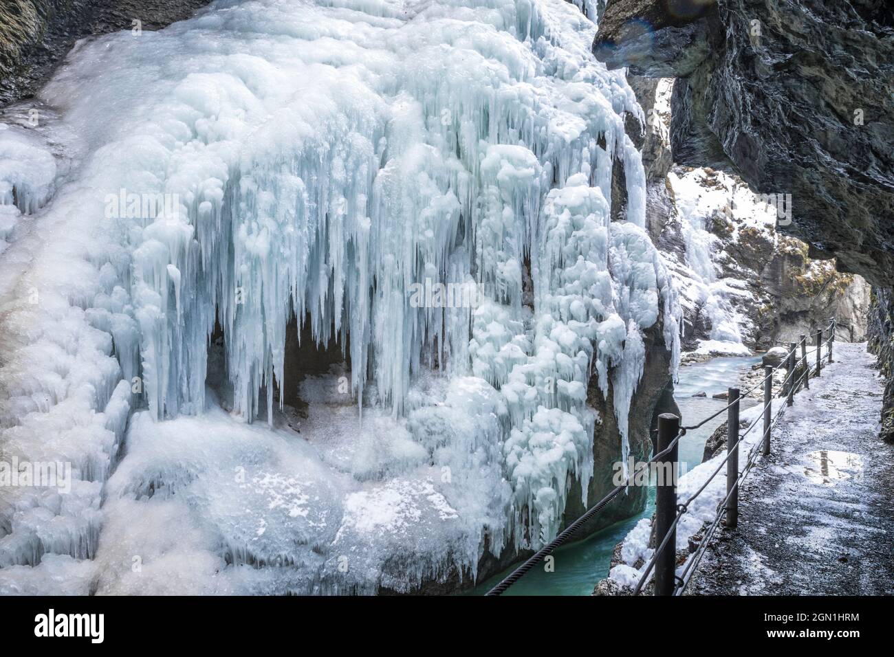 Frozen Partnach Gorge, Garmisch-Partenkirchen, Upper Bavaria, Bavaria ...