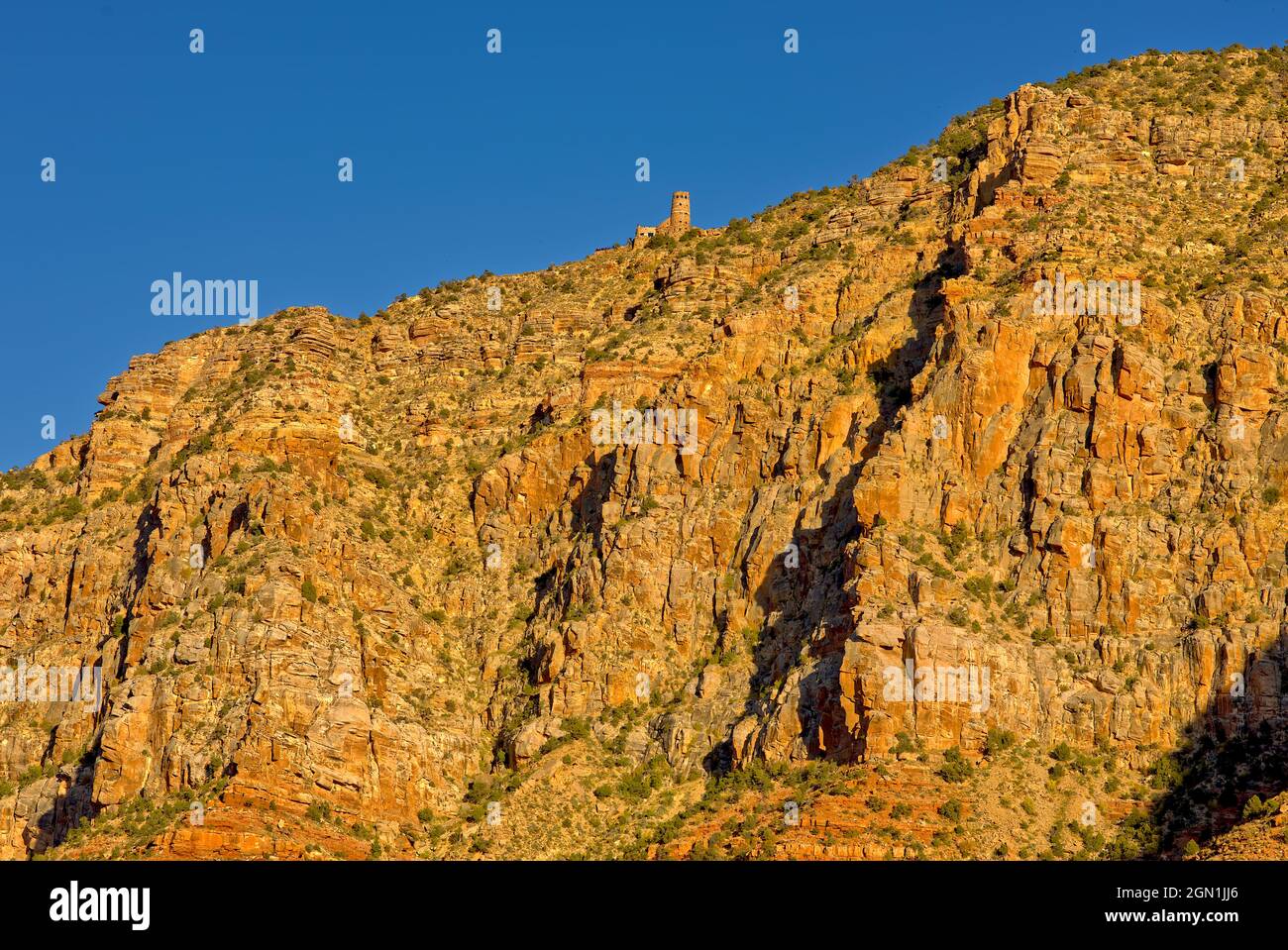 The historic Desert View Watch Tower on the south rim of the Grand ...