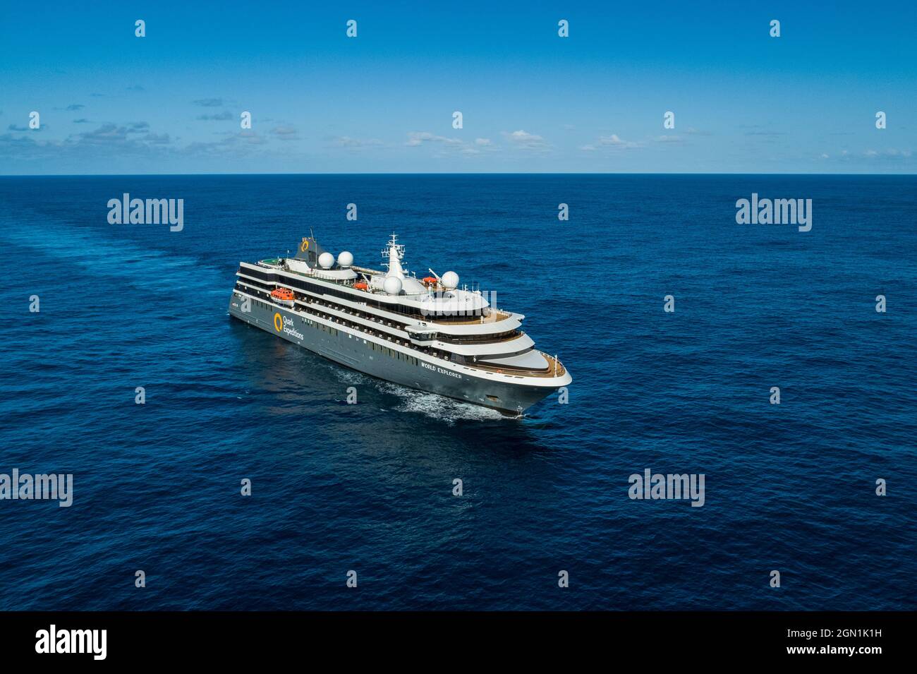 Aerial view of the expedition cruise ship World Explorer (nicko cruises ...