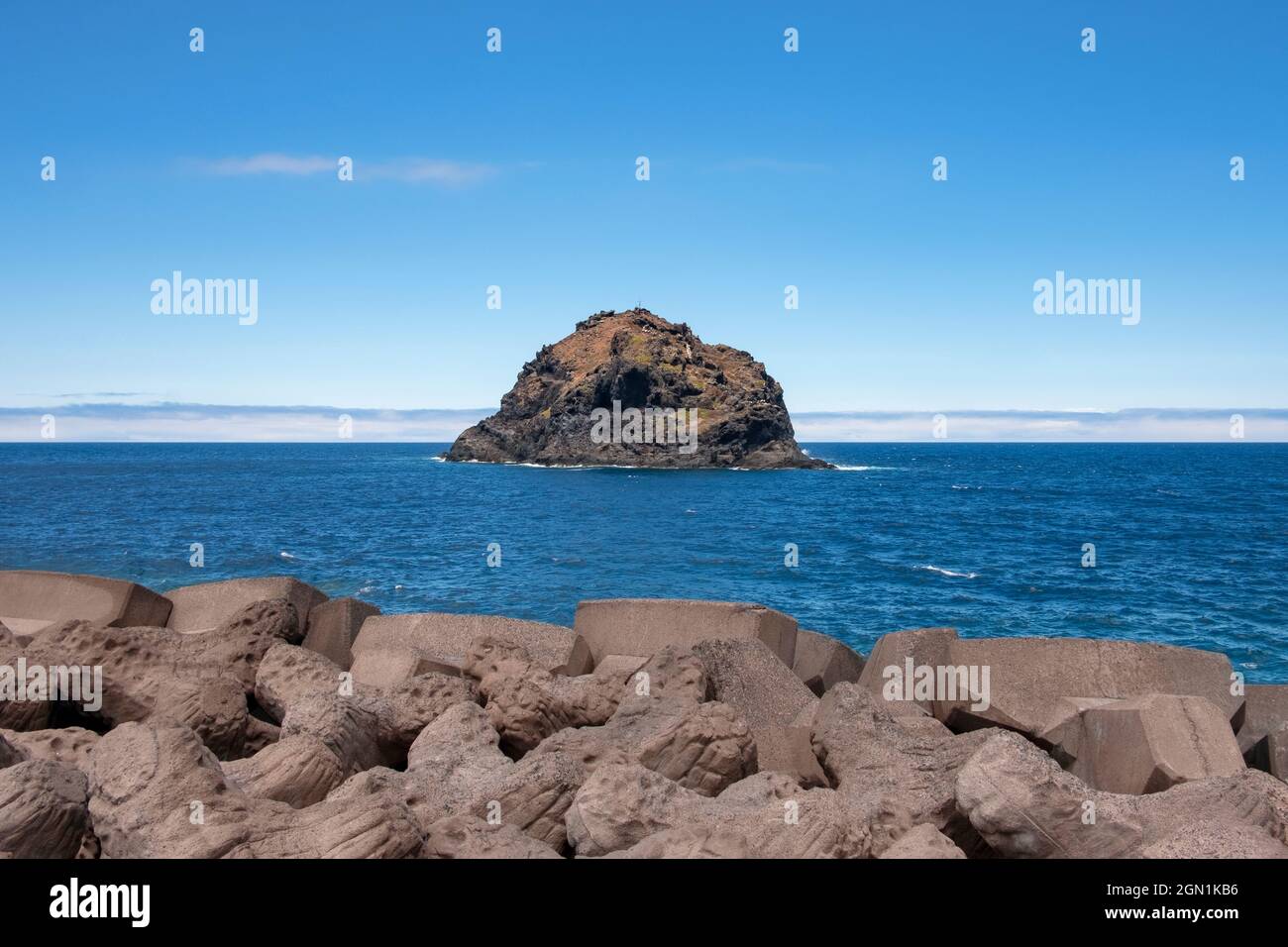 Roque de Garachico, a small and solitary rocky islet emerging from the ...