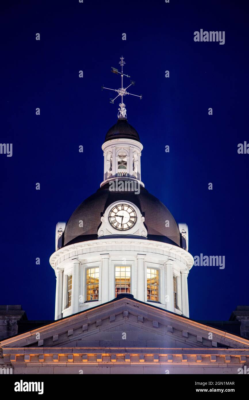 Dome of the Kingston Capitol Building at dusk, Kingston, Ontario ...