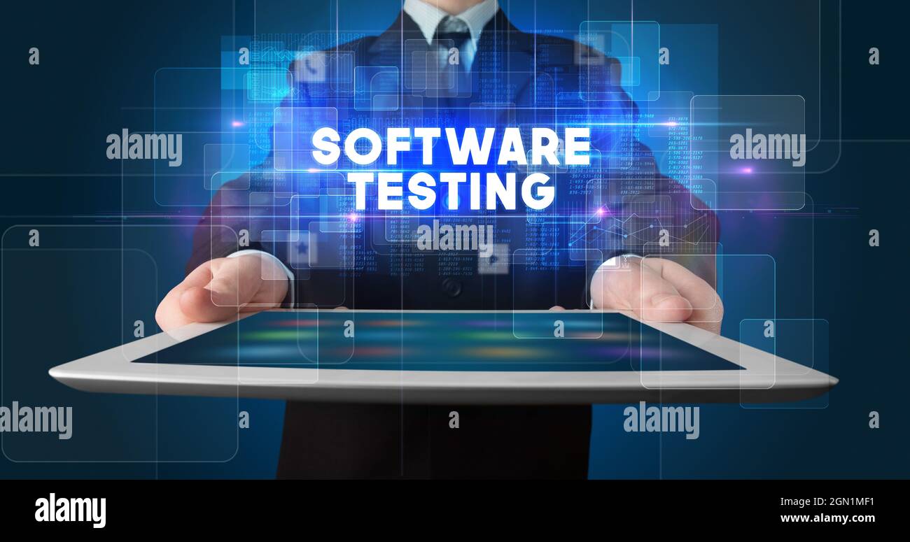 Person holding tablet, technology concept Stock Photo - Alamy