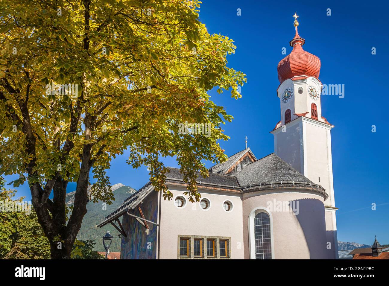 Parish church of Our Lady of the Visitation in Ehrwald, Tirol, Tyrol ...