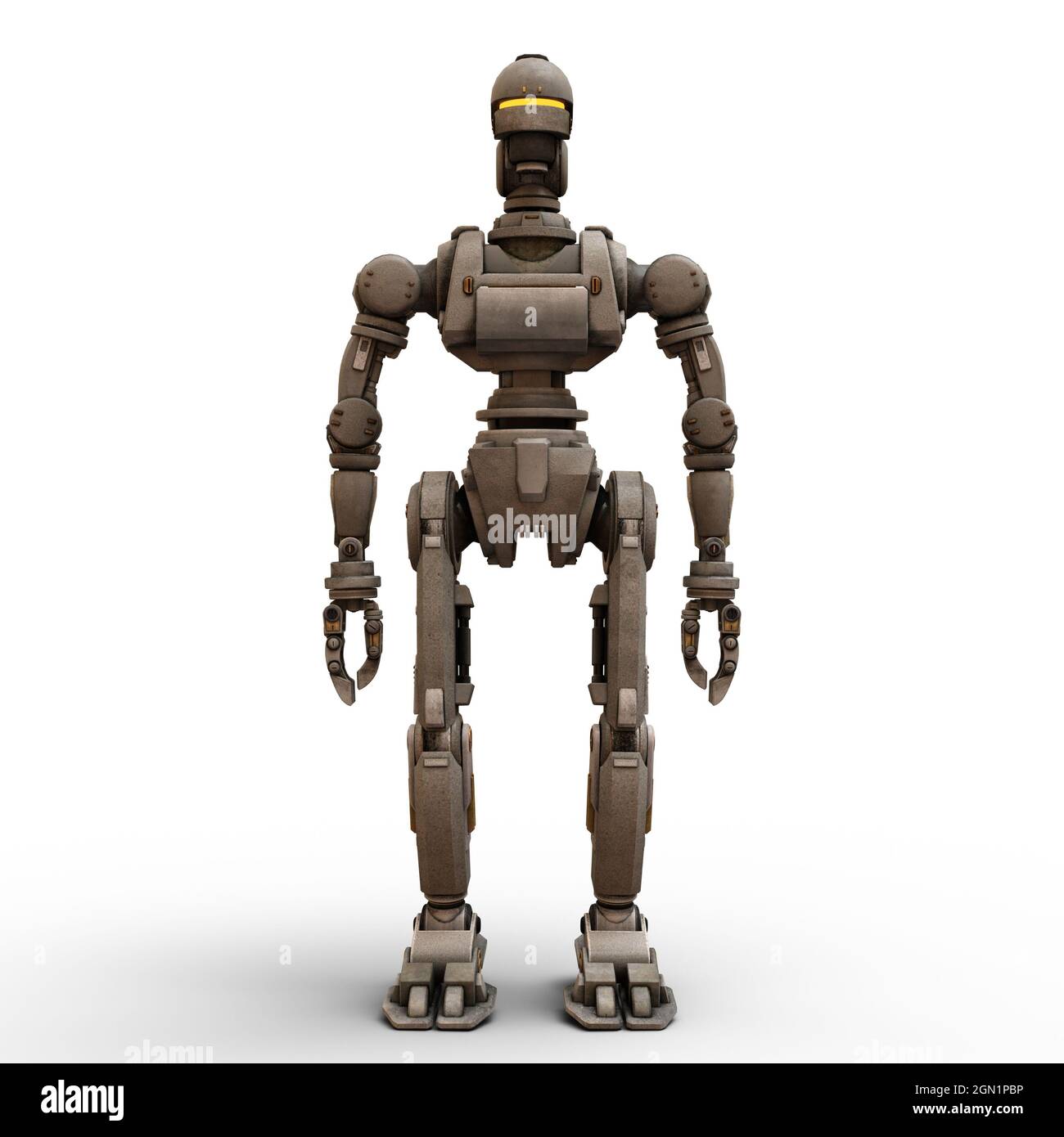 3D-illustration of giant sci-fi robot over white Stock Photo - Alamy