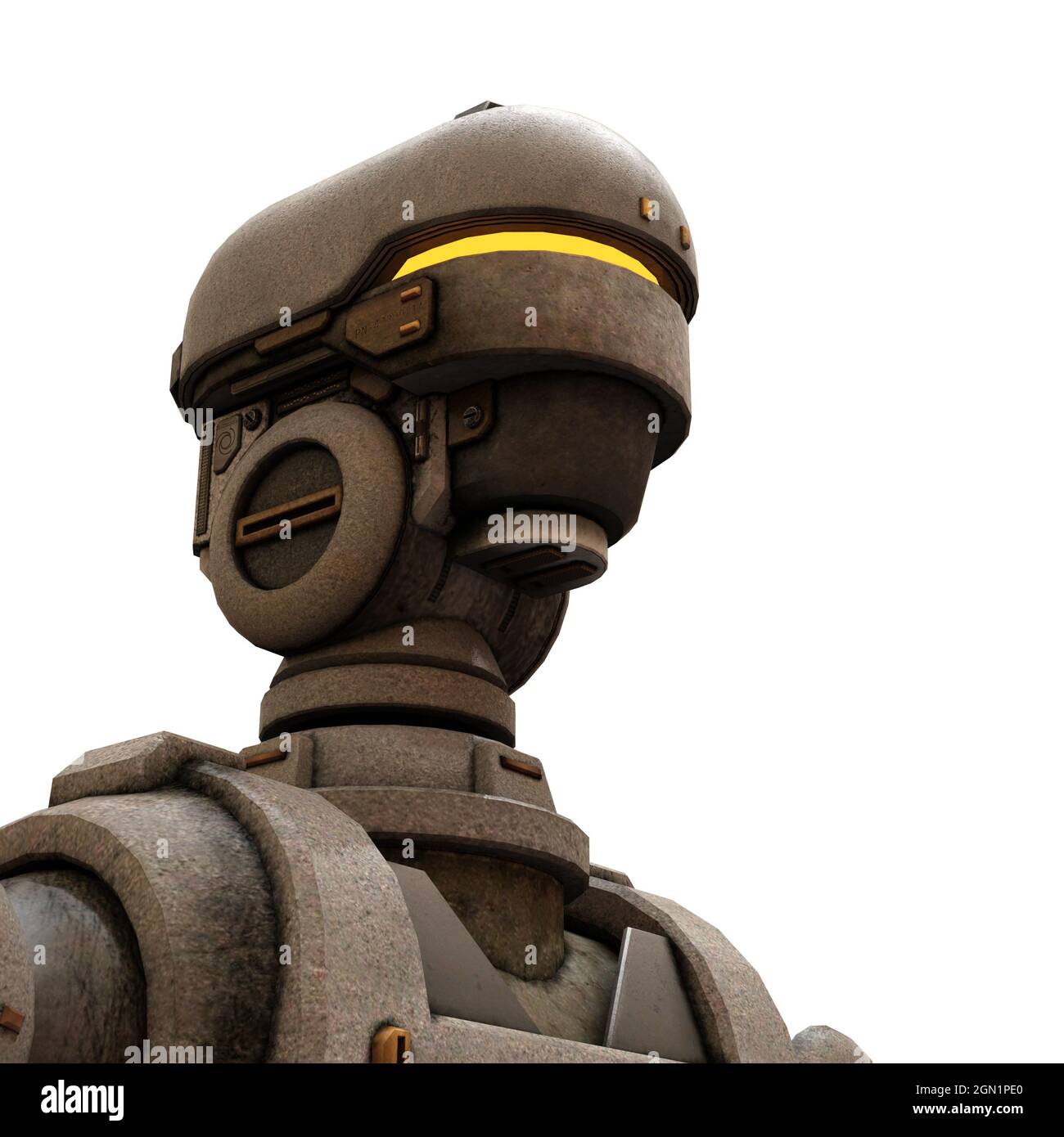 3D-illustration of giant sci-fi robot over white Stock Photo - Alamy