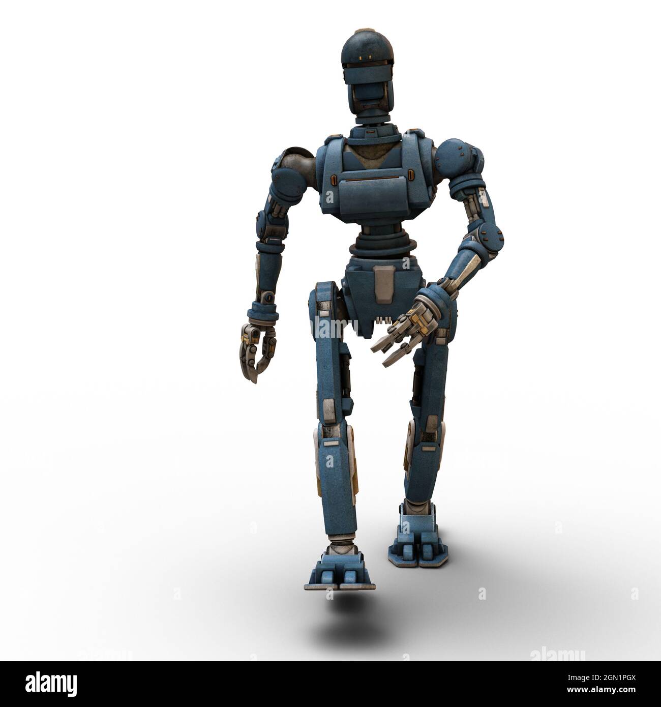 3D-illustration of giant sci-fi robot over white Stock Photo - Alamy