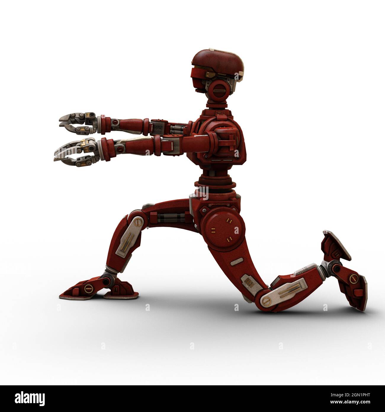 3D-illustration of giant sci-fi robot over white Stock Photo - Alamy