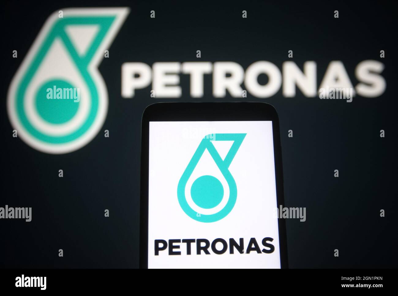 Ukraine. 21st Sep, 2021. In this photo illustration a Petronas ...