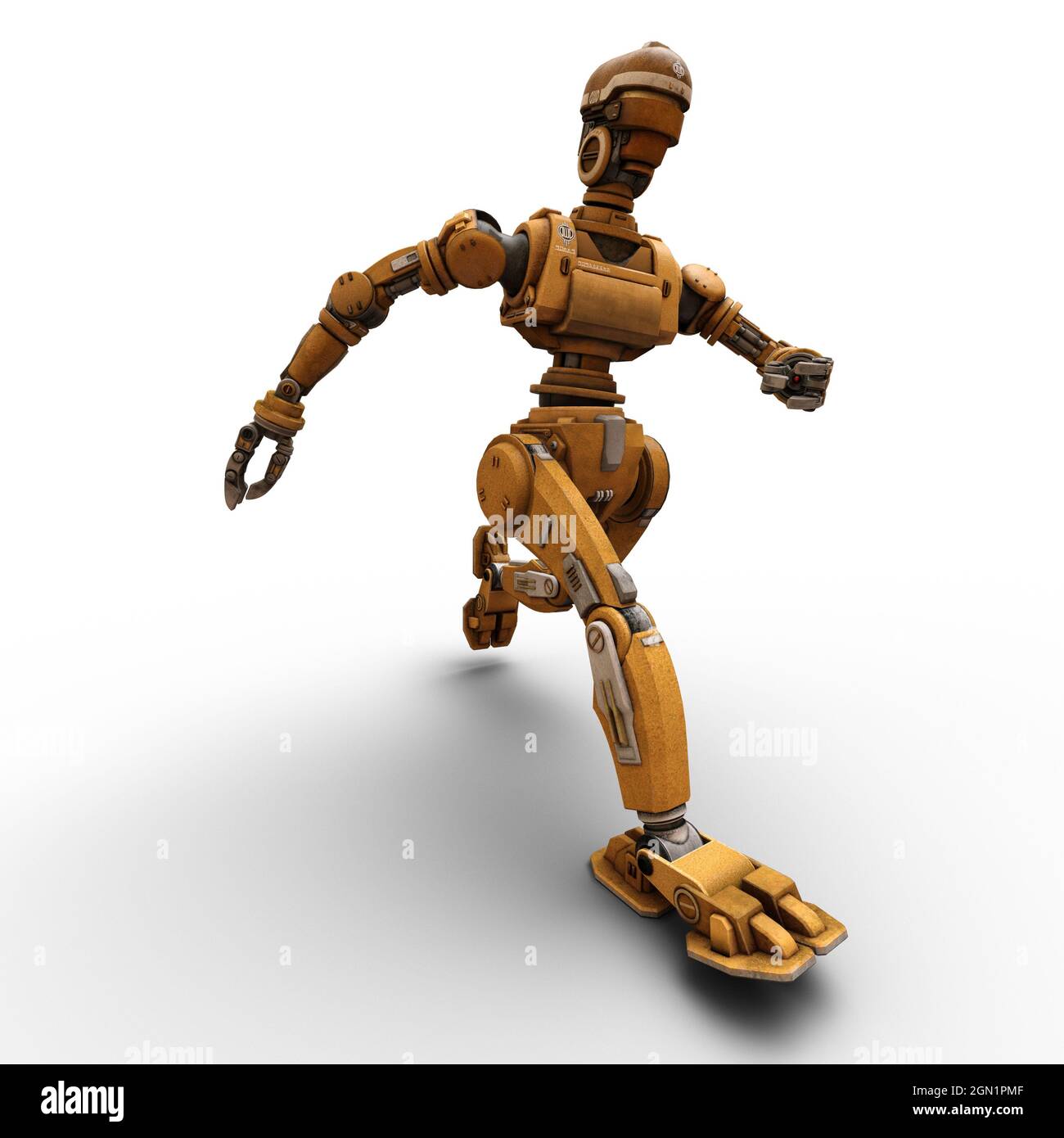 3D-illustration of giant sci-fi robot over white Stock Photo - Alamy