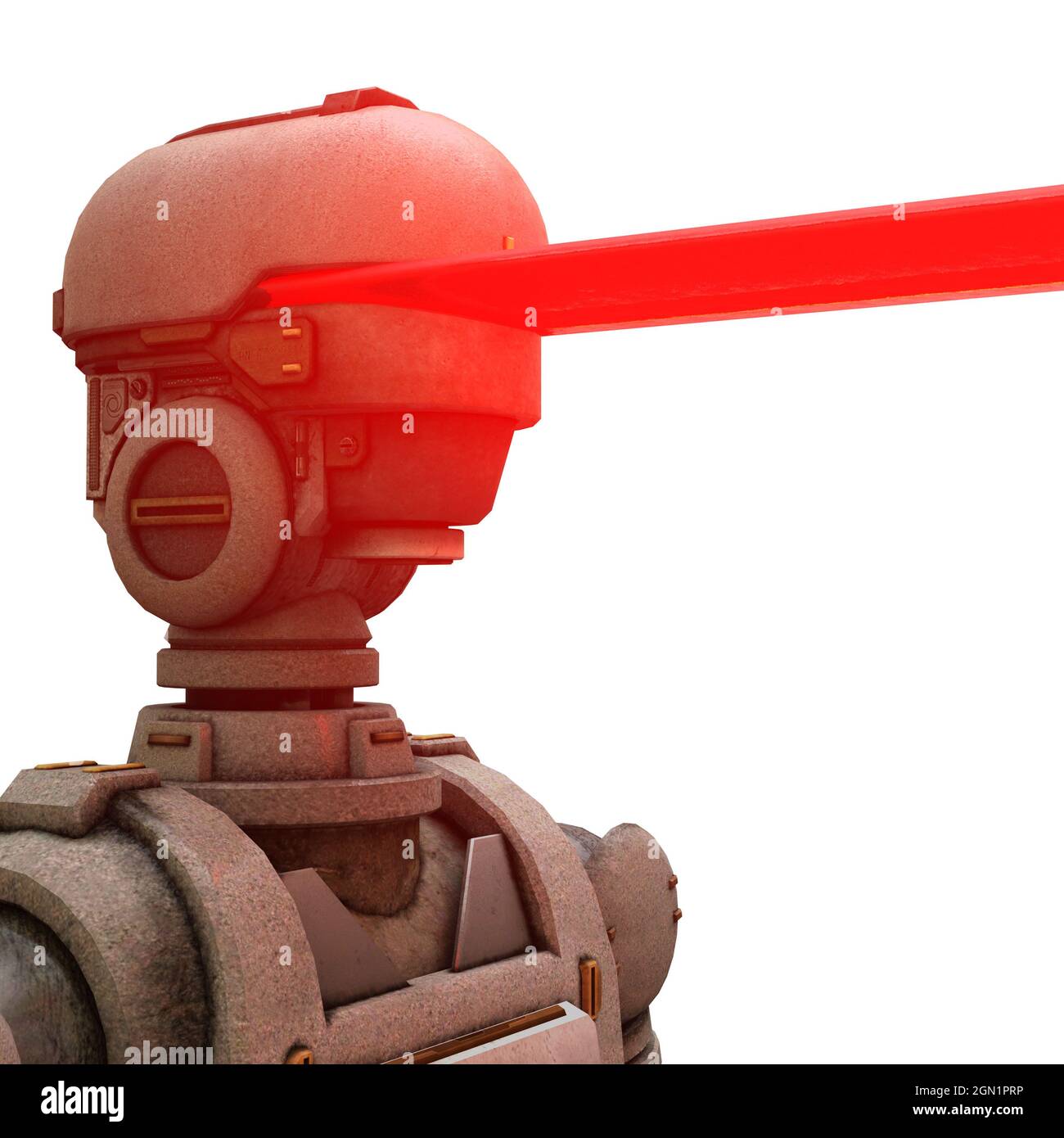 3D-illustration of giant sci-fi robot over white Stock Photo - Alamy