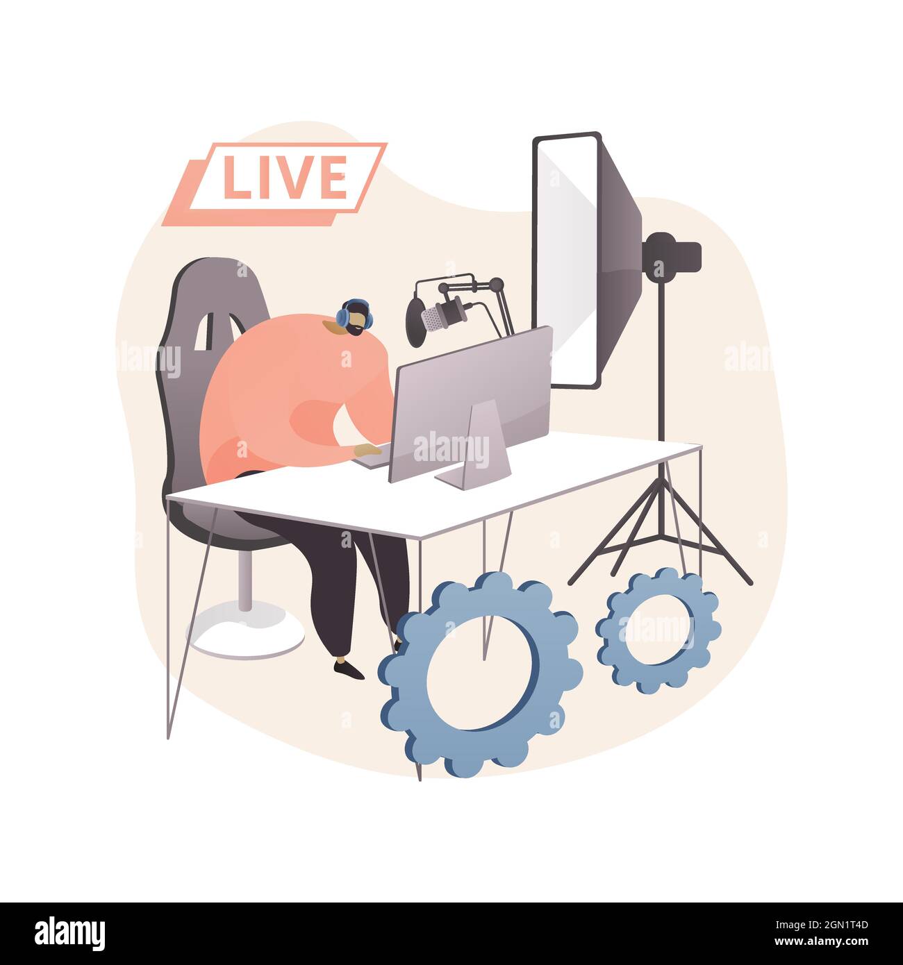 Professional livestream abstract concept vector illustration Stock ...