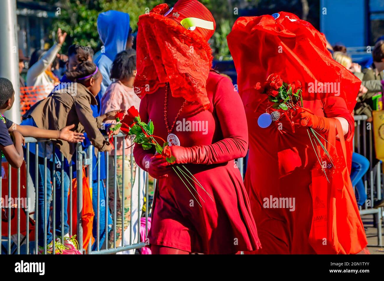 The Mistresses of Joe Cain march during the Joe Cain Day Mardi Gras ...