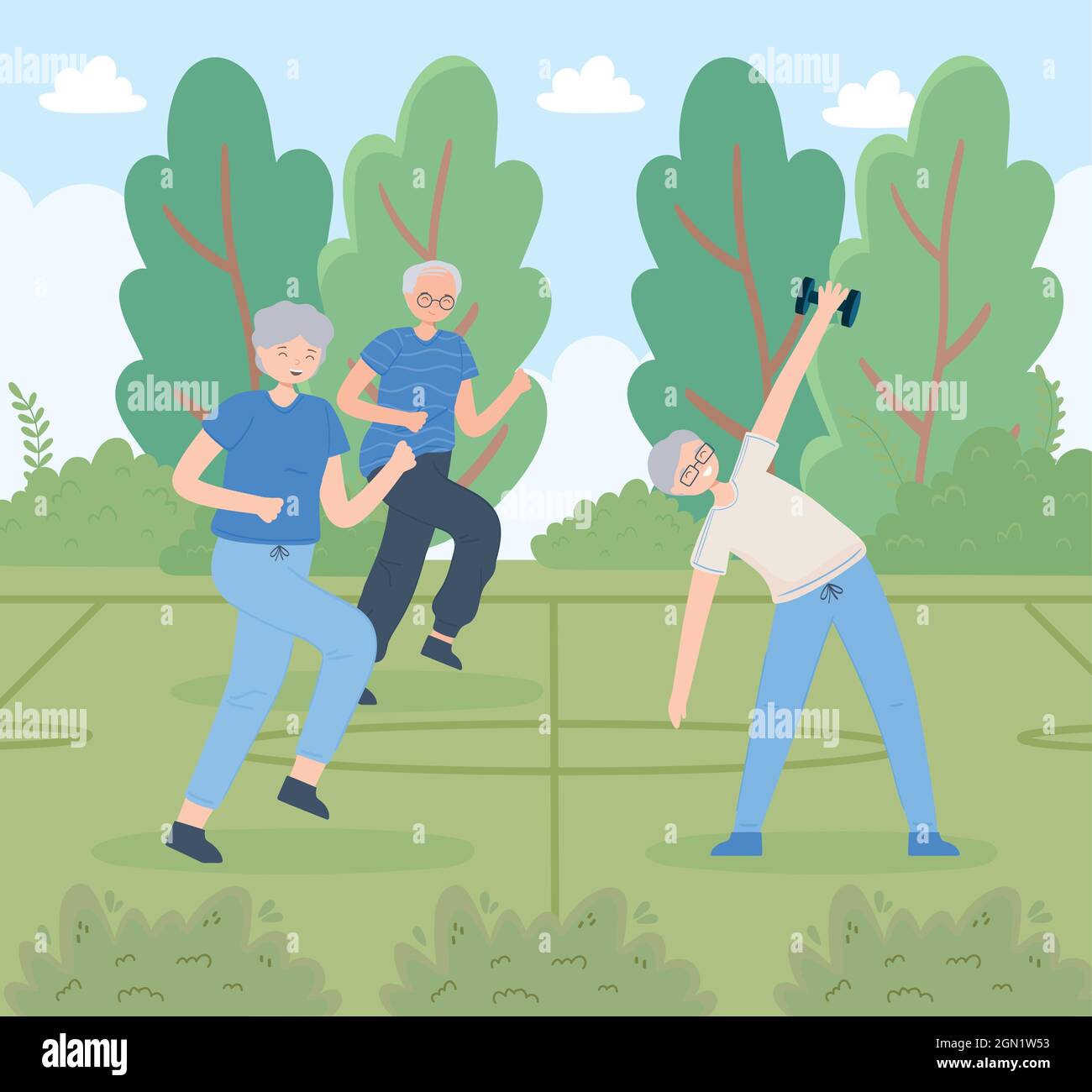 old people practicing exercises Stock Vector Image & Art - Alamy