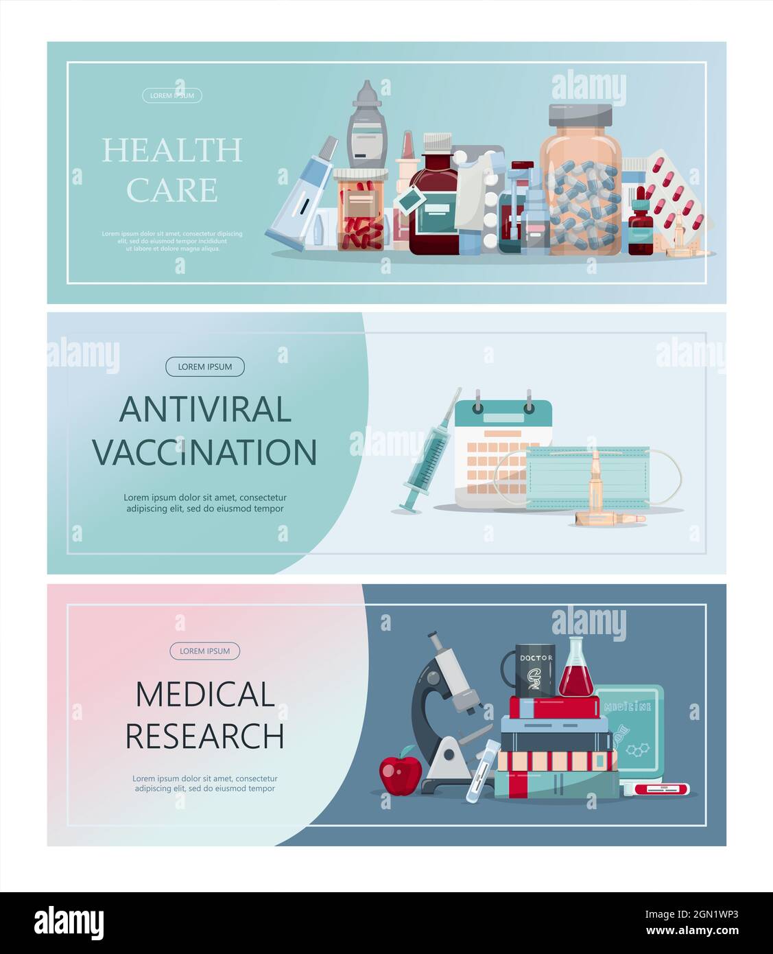 Vector medical banner. Pharmacy template for hospitals, advertising ...