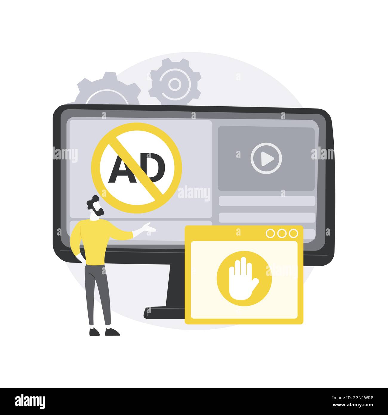 Ad blocking software abstract concept vector illustration Stock Vector ...