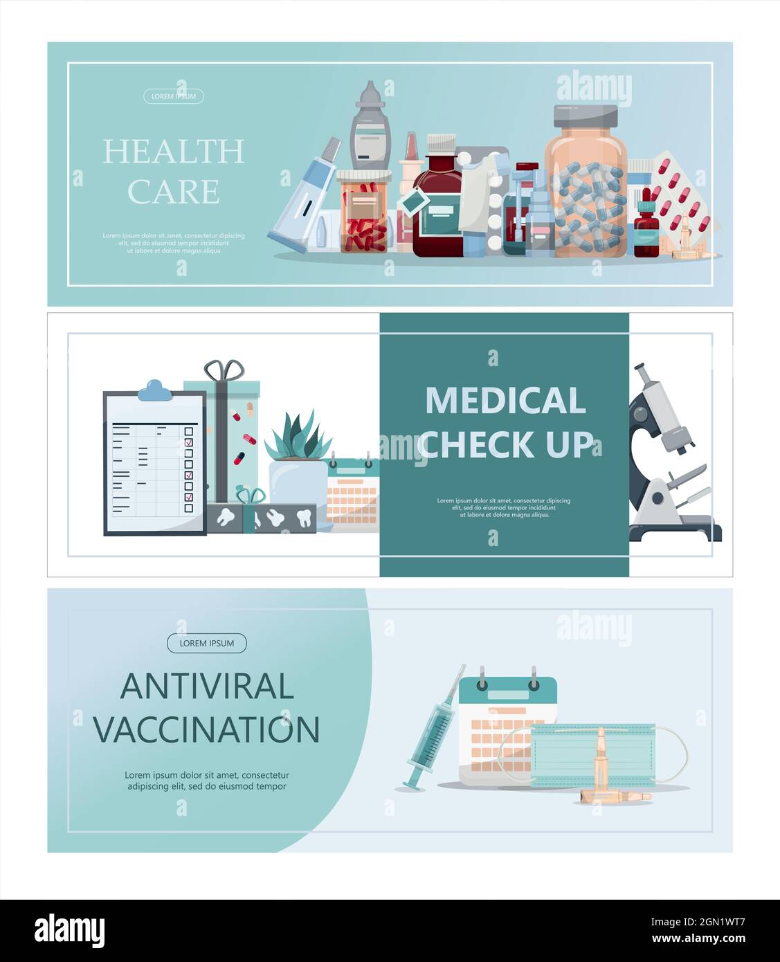 Vector medical banner. Pharmacy template for hospitals, advertising ...