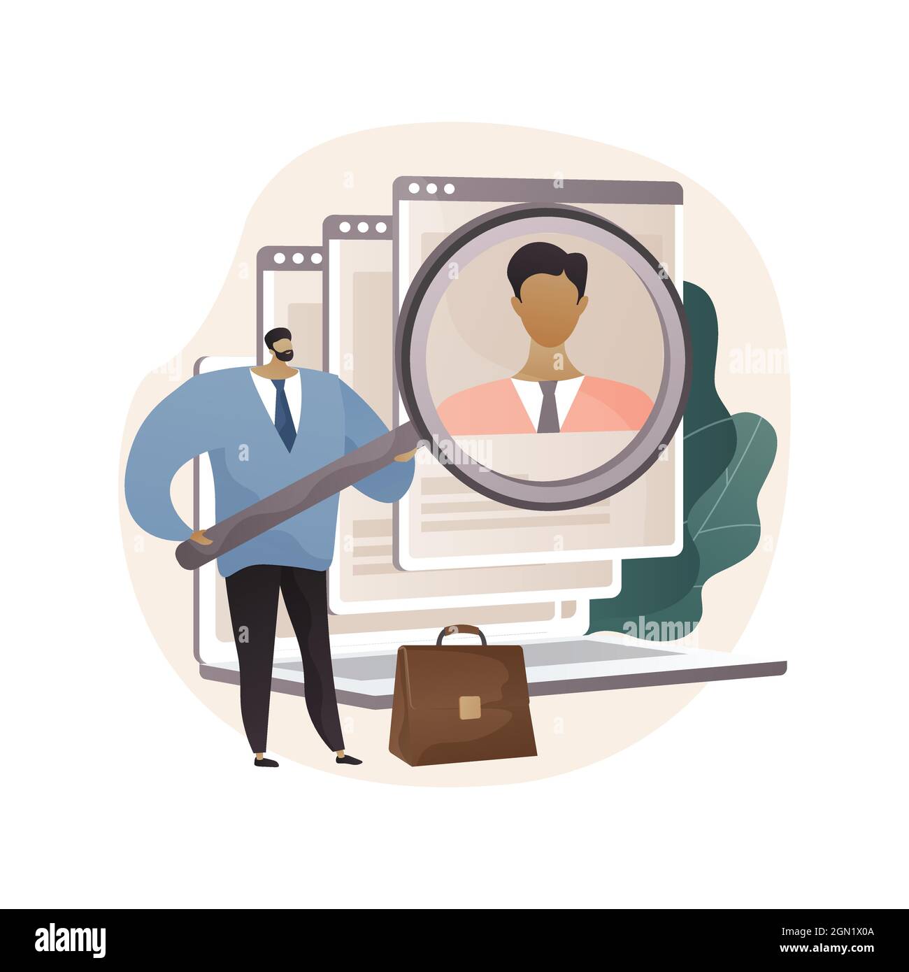 Virtual job fair abstract concept vector illustration Stock Vector ...