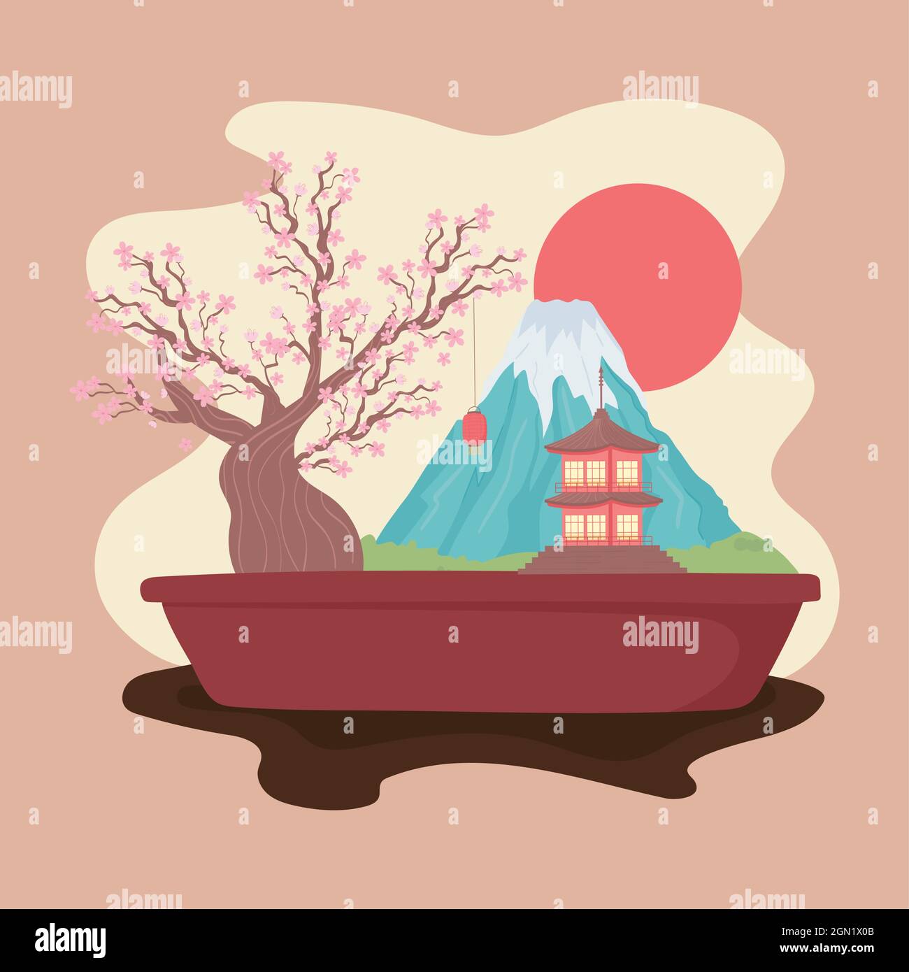 japanese landscape nature Stock Vector Image & Art - Alamy