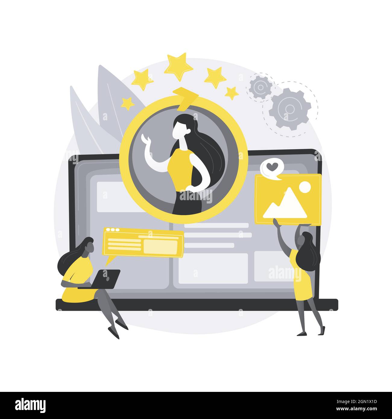 Online identity management abstract concept vector illustration Stock ...