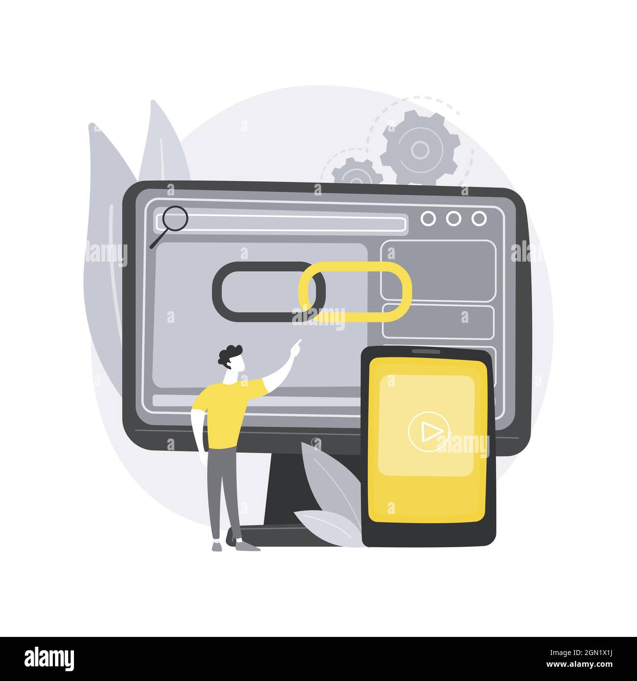 Link building abstract concept vector illustration Stock Vector Image ...