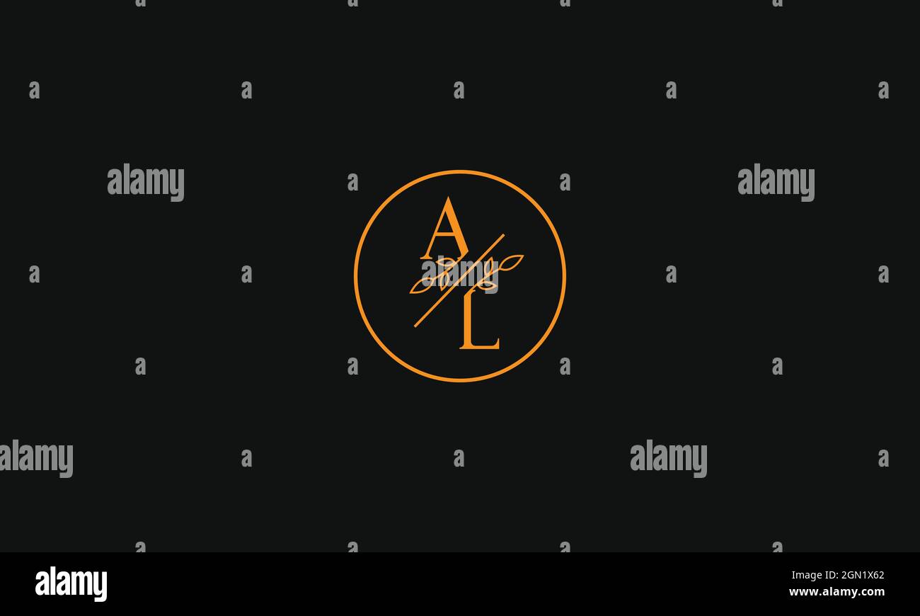 LETTERS AL LOGO DESIGN WITH FLOWER FOR ILLUSTRATION USE Stock Vector ...