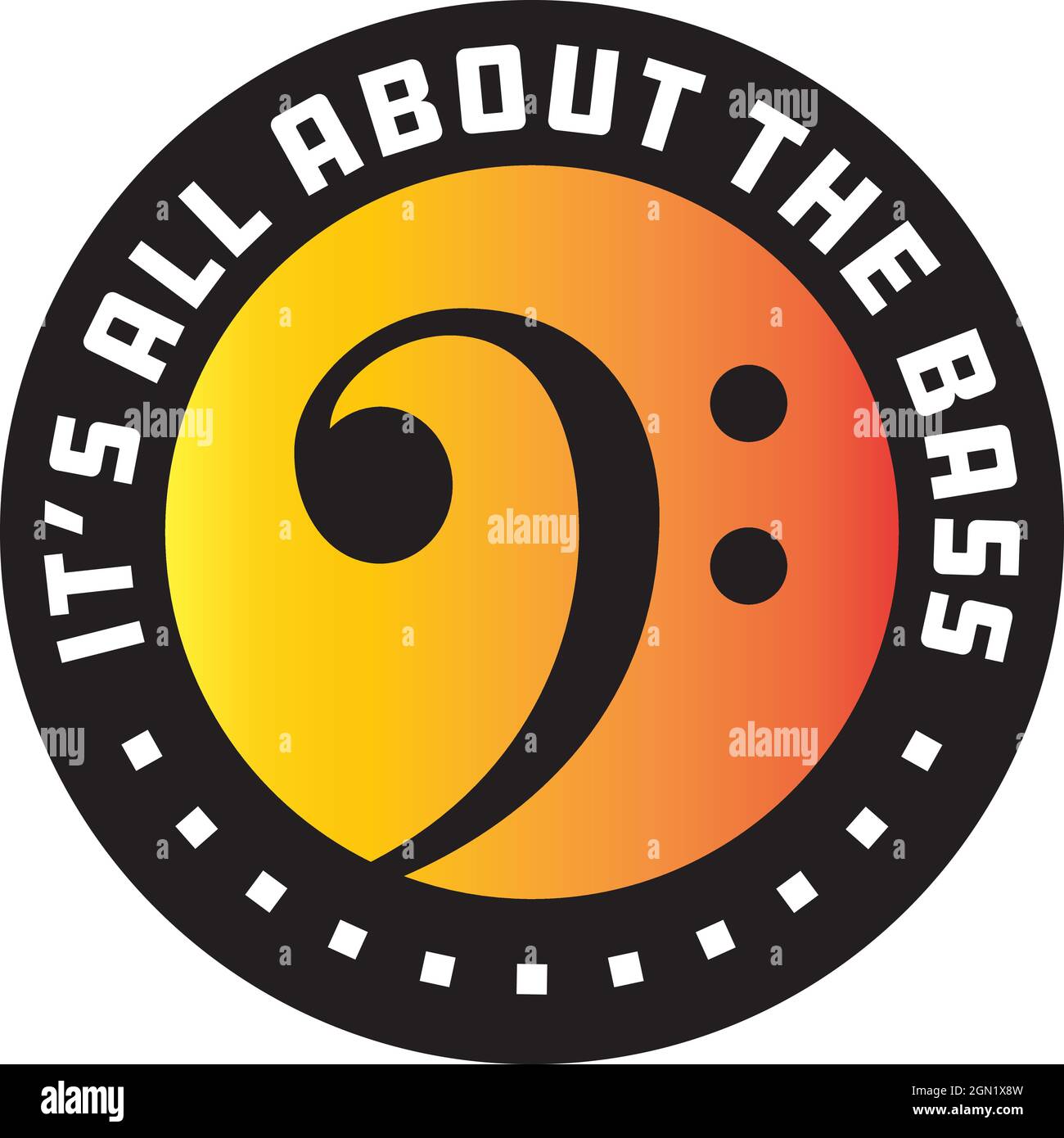 It’s All About The Bass badge or emblem. Vector illustration of bass ...