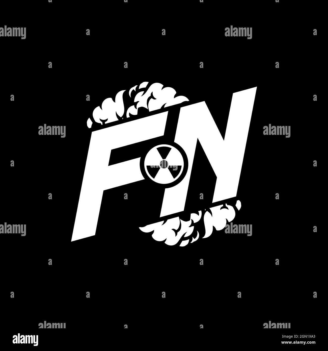 FN Initial ESport Monogram with Shape and Smoke Style template vector ...