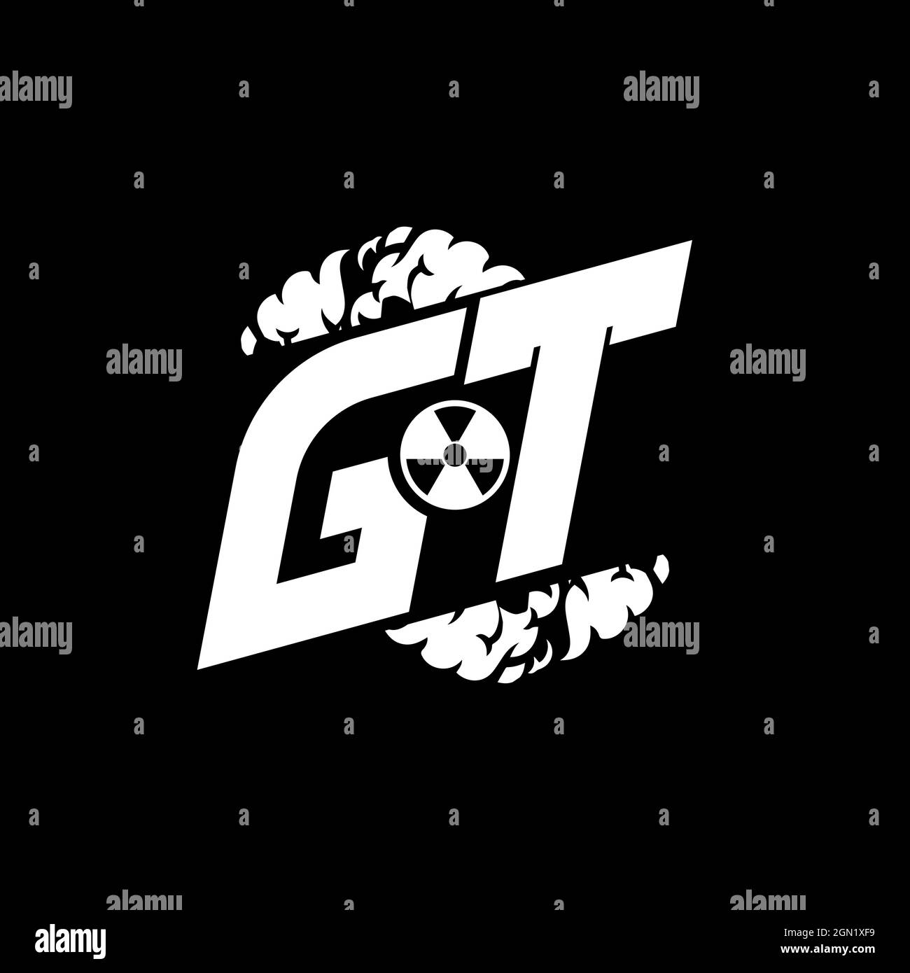 GT Initial ESport Monogram with Shape and Smoke Style template vector ...