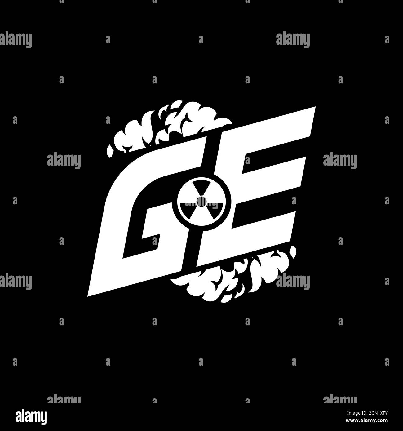 GE Initial ESport Monogram with Shape and Smoke Style template vector ...